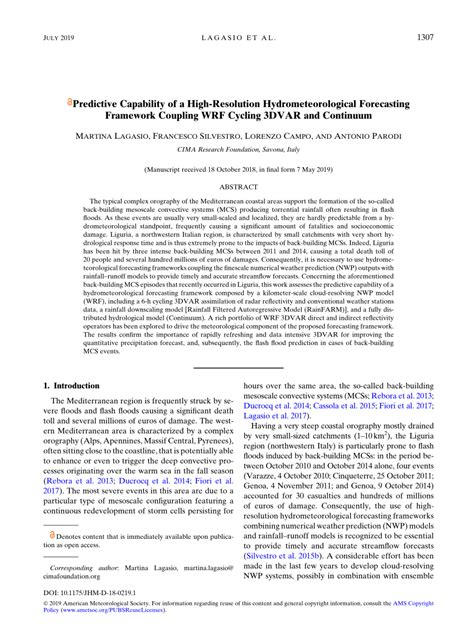 Pdf Predictive Capability Of A High Resolution Hydrometeorological