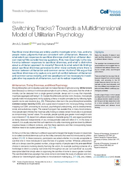 Switching Tracks Towards A Multidimensional Model Of Utilitarian