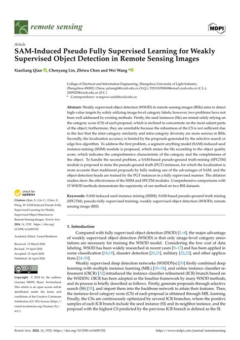 Pdf Sam Induced Pseudo Fully Supervised Learning For Weakly Supervised Object Detection In