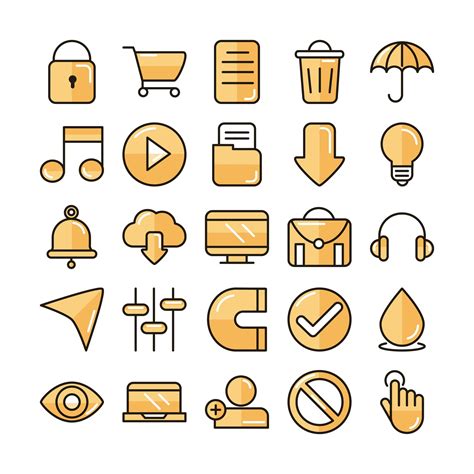 Interface Internet Web Technology Digital Icons Set 2555934 Vector Art