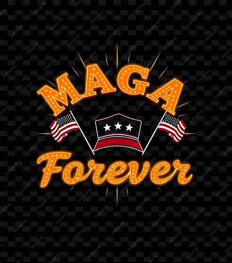 Radiant Maga Forever Text In Fiery Orange And Bright Yellow With A