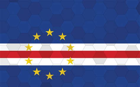 케이프 베르데 플래그 일러스트레이션 추상 육각형 배경 벡터와 미래 케이프 베르데국기 그래픽 카보베르데 국기는 독립을 상징한다 0명에 대한 스톡 벡터 아트 및 기타 이미지