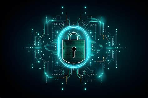 Premium AI Image Lock With Circuit Pattern Concept Of Data Security Cybersecurity Cyber