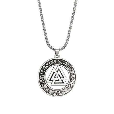 Viking Warrior Necklace Valknut Rune Symbol Of Odin Viking Jewelry