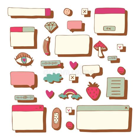 Retro Pc Elements User Interface Operating System Windows Icons In Trendy Retro Style