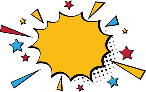 Halftone Pop Art Style Starburst Pattern Cartoon Background Yellow
