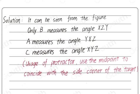 Solved Which Option Shows The Correct Position Of The Protractor To Measure Angle XZY In The