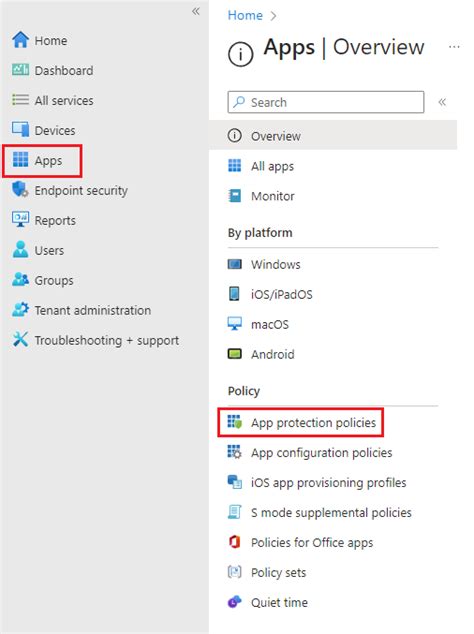 How Do I Manage The Mam App Protection Policy From Microsoft Intune