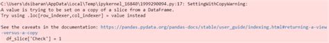 Warning A Value Is Trying To Be Set On A Copy Of A Slice From A