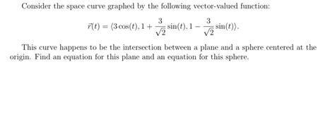 Solved Consider The Space Curve Graphed By The Following Chegg Com