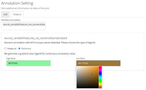 Heatmap Visualization • Singlecelltk