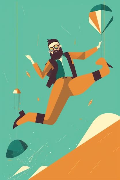 Premium AI Image There Is A Man Flying Through The Air With A Kite Generative Ai