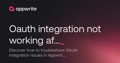 Oauth Integration Not Working After Appwrite Upgrade 160 161