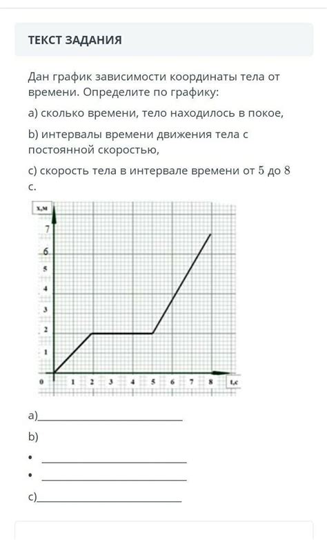 Дан график зависимости координаты тела от времени Определите по графику A сколько времени