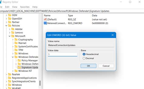 Enable Microsoft Defender Updates Over Metered Connections In Windows 1110