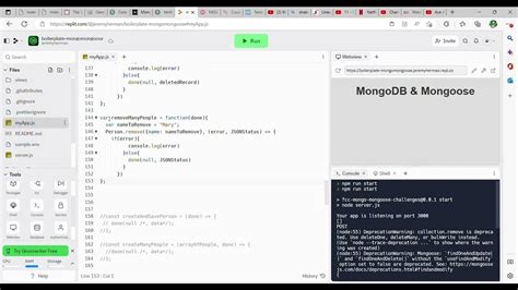 Mongodb And Mongoose Delete Many Documents With Model Remove Learn Freecodecamp Part 11 Youtube