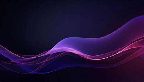 Abstract Luxury Curve Glowing Lines On Dark Purple Premium Ai Generated Image