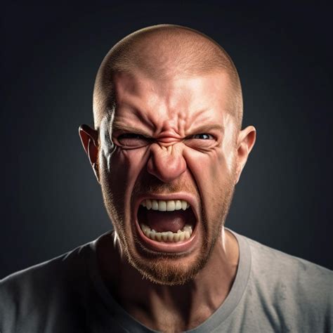 3d Rendered Illustration Of Angry Man Face Premium Ai Generated Image