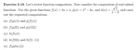 Solved Exercise 219 Lets Review Function Composition Now