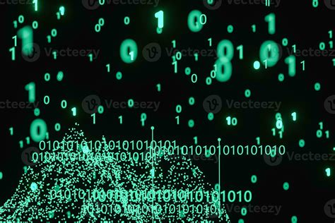 Glowing Binary Digit With Dark Background 3d Rendering 27872042 Stock