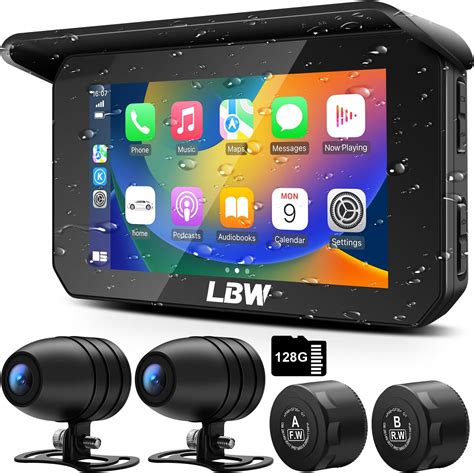 Motorcycle Dvr Wireless Apple Carplay Android Auto Tpms Dual Hd 1080p Cameras