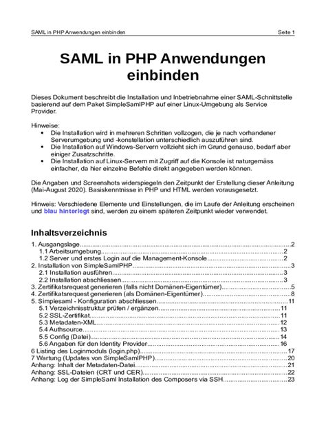ausfüllbar online simplesamlphp is an application written in native php