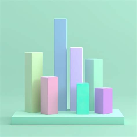 Premium Photo Colorful 3d Bar Graph On Pastel Green Background Representing Statistical Data