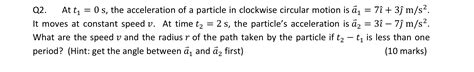 Solved Q2 ﻿at T1 0s ﻿the Acceleration Of A Particle In