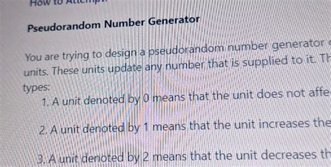 Pseudorandom Number Generator You Are Trying Studyx