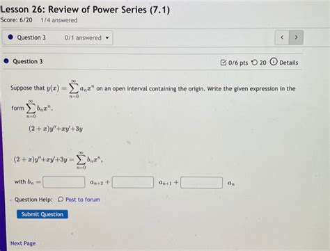 Solved Suppose That Y X N 0anxn On An Open Interval Chegg Com