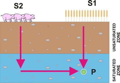 Schematic And Simplified Possible Contaminant Pathways In A Groundwater
