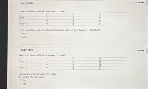 Solved Given Is The Following Nfa With Three States 1 2