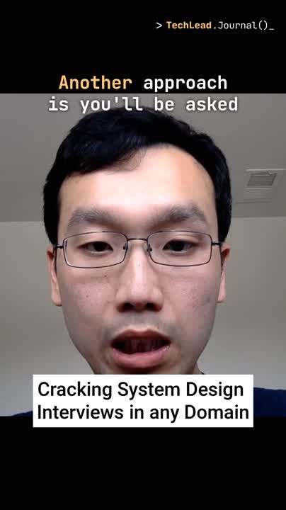 [video] Tech Lead Journal On Linkedin Cracking System Design Interviews In Any Domain Hear
