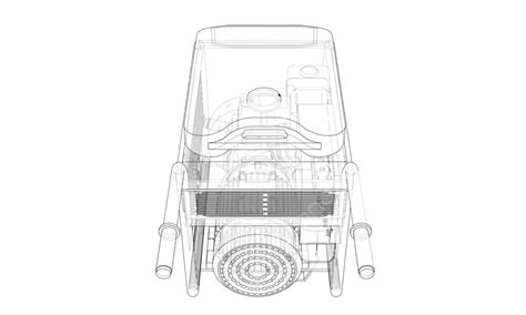 Outline Portable Gasoline Generator Vector Genarator Electrical Line Vector Genarator