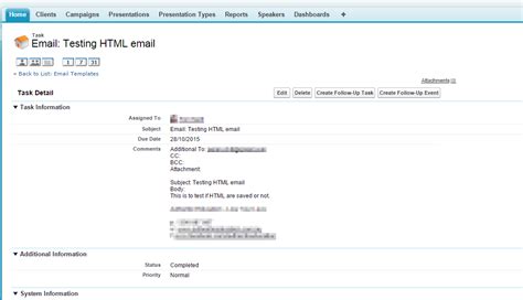 Does Salesforce Store Html Version Of Email Sent Using Send An Email