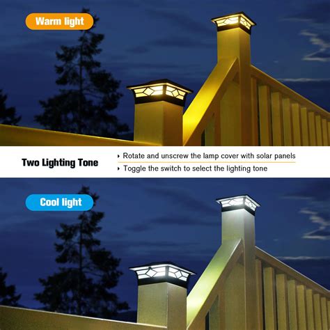 Jofios Solar Post Cap Lights Outdoor 6pack Waterproof Solar Powered Deck Fence