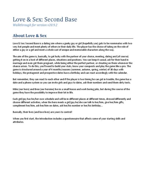 Love Sex Second Base Walkthrough Pdf Shopping Mall Clothing