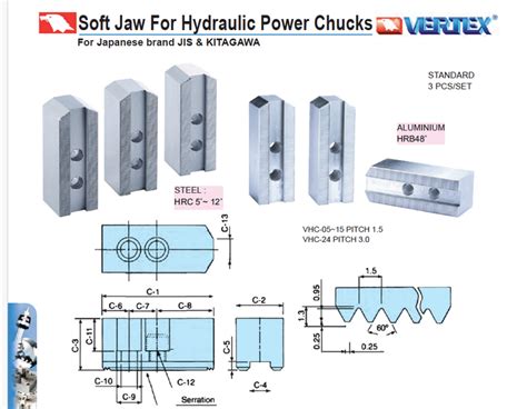 Mordazas Suaves Para Chuck Hidraulico 6 5002 331 Vertex Dhu