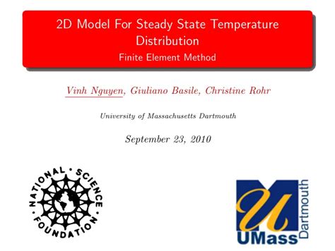 [ppt] 2d Model For Steady State Temperature Distribution Finite Element Powerpoint