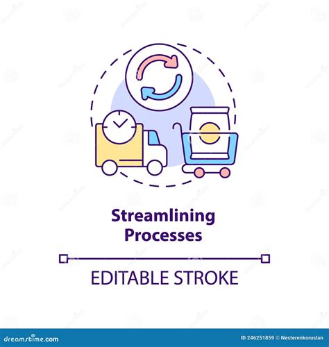 Streamlining Processes Blue Gradient Icon Cartoon Vector