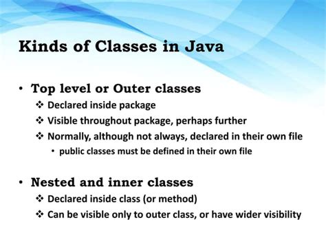 Nested Classes In Java Pptx Programming Languages Computing