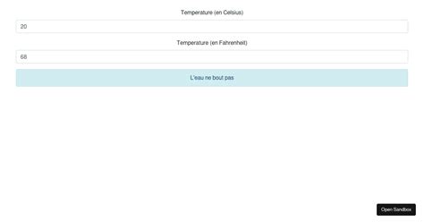 Celsius To Fahrenheit Grafikart React Codesandbox