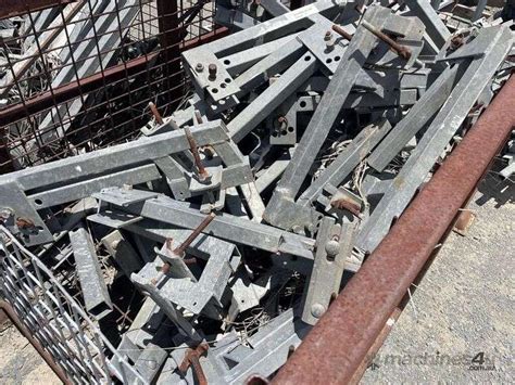 Used 2x Steel Crates Assorted Box Steel And Brackets Transport Containers In Listed On