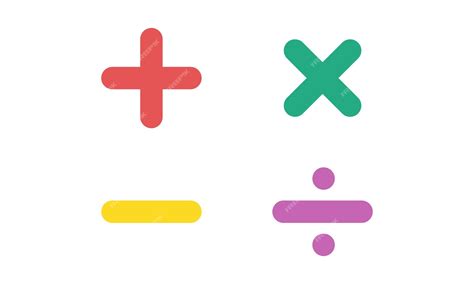 Premium Vector Math Symbols Icon For Web Addition Subtraction Multiplication Division