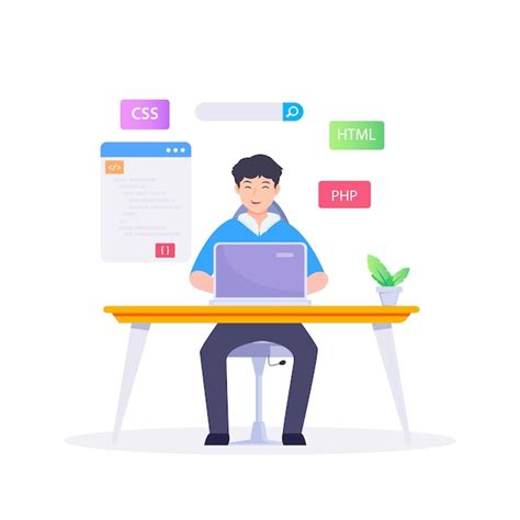 Premium Vector Web Development Modern Flat Design Vector Concept