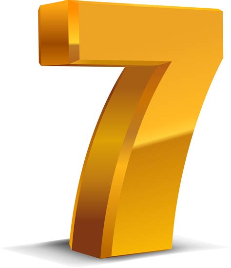 3d Golden Number 7 13166894 Png