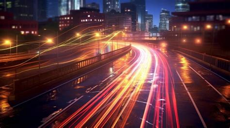 Premium Ai Image Light Trails Generative Ai