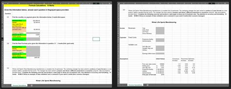 Solved Excel Exercise Formulas Chegg Com