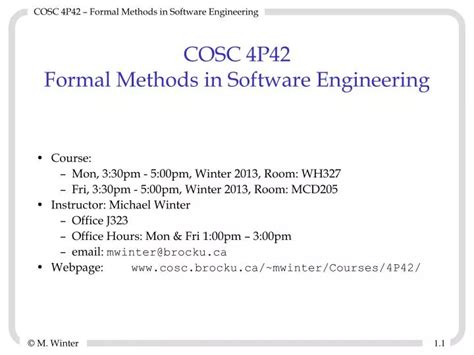 Ppt Cosc 4p42 Formal Methods In Software Engineering Powerpoint Presentation Id4241476