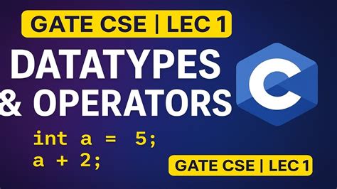 Lecture 1 Datatypes And Operators Complete Basics Explained C